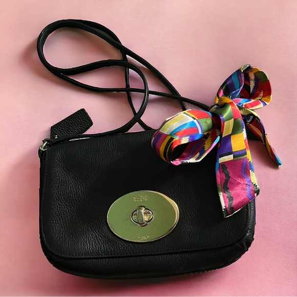 Coach | Bags | Coach 52896 Black Pebbled Leather Turnlock Crossbody ...